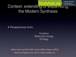 55. The Modern Synthesis And Its Competing Views Of The Explanatory ...
