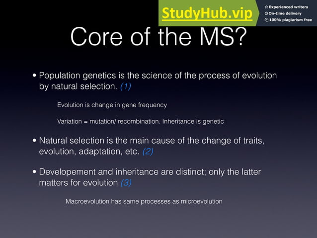 55. The Modern Synthesis And Its Competing Views Of The Explanatory ...