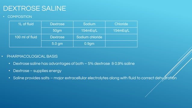 Intravenous fluids composition for learning | PPT