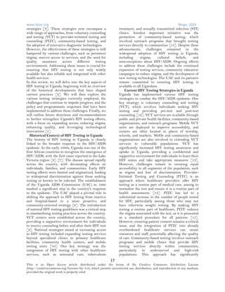 Comprehensive Review of HIV Testing Strategies and Practices in Uganda ...