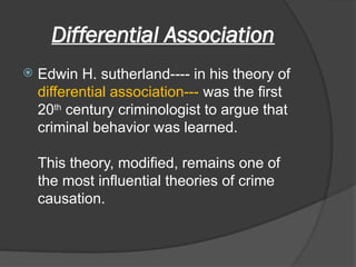 theories of crime, criminology socialogy | PPTX