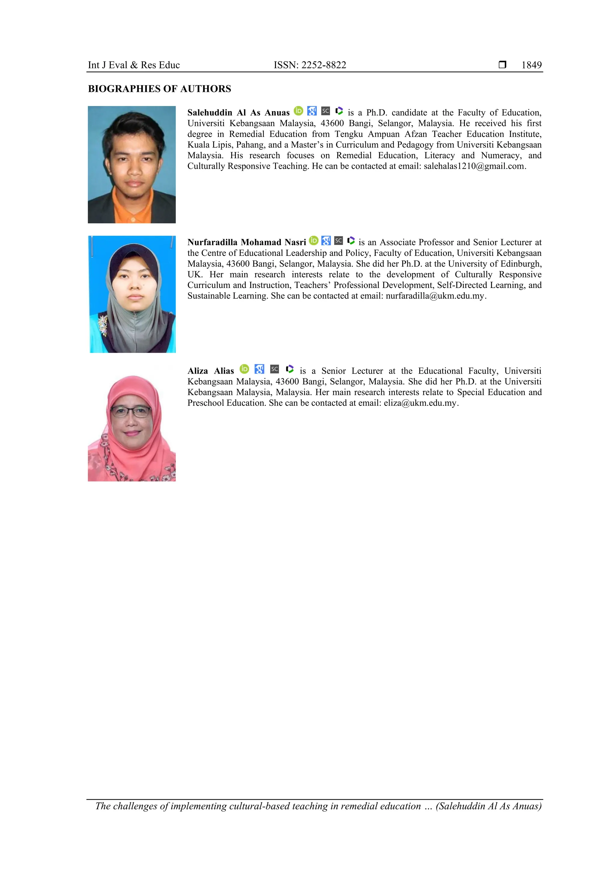 The challenges of implementing cultural-based teaching in remedial education: analyses and ...