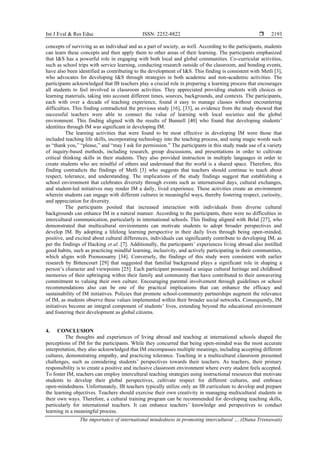 The importance of international mindedness in promoting intercultural ...