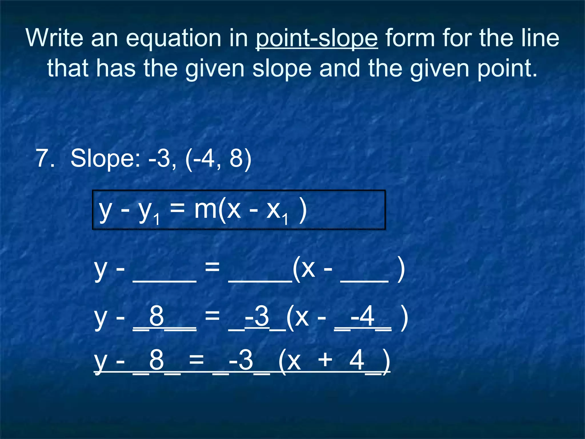 5.5 B Standard and Point Slope Form | PPT