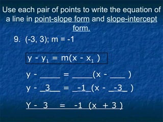 5.5 B Standard and Point Slope Form | PPT