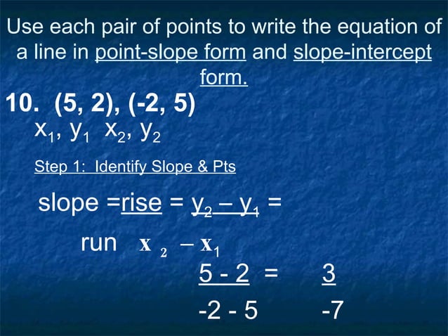 5.5 B Standard and Point Slope Form | PPT | Physics | Science