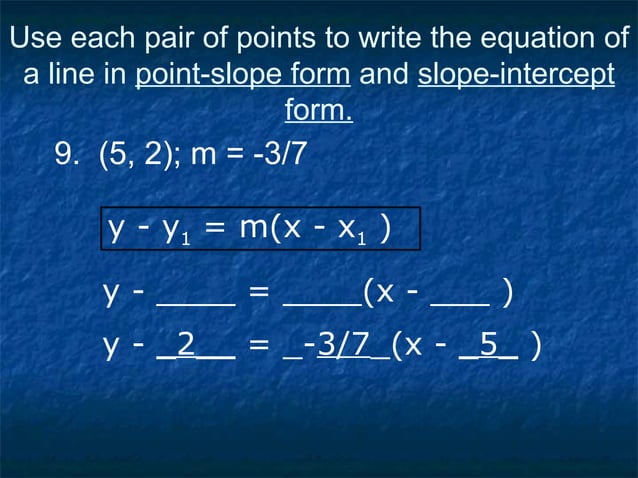 5.5 B Standard and Point Slope Form | PPT | Physics | Science
