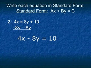 5.5 B Standard and Point Slope Form | PPT