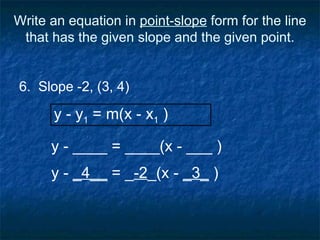 5.5 B Standard and Point Slope Form | PPT | Physics | Science