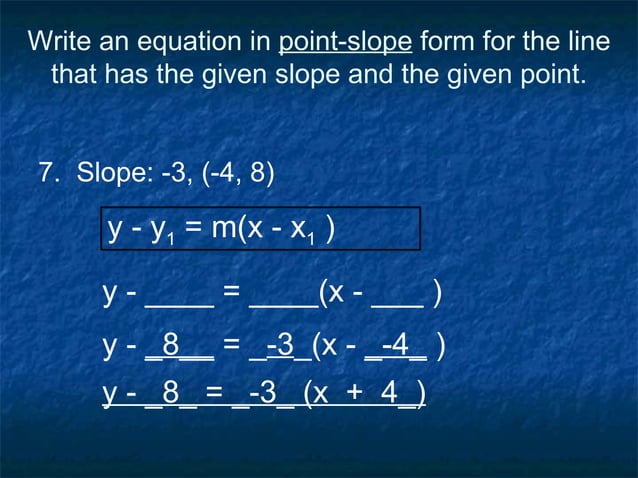 5.5 B Standard and Point Slope Form | PPT | Physics | Science