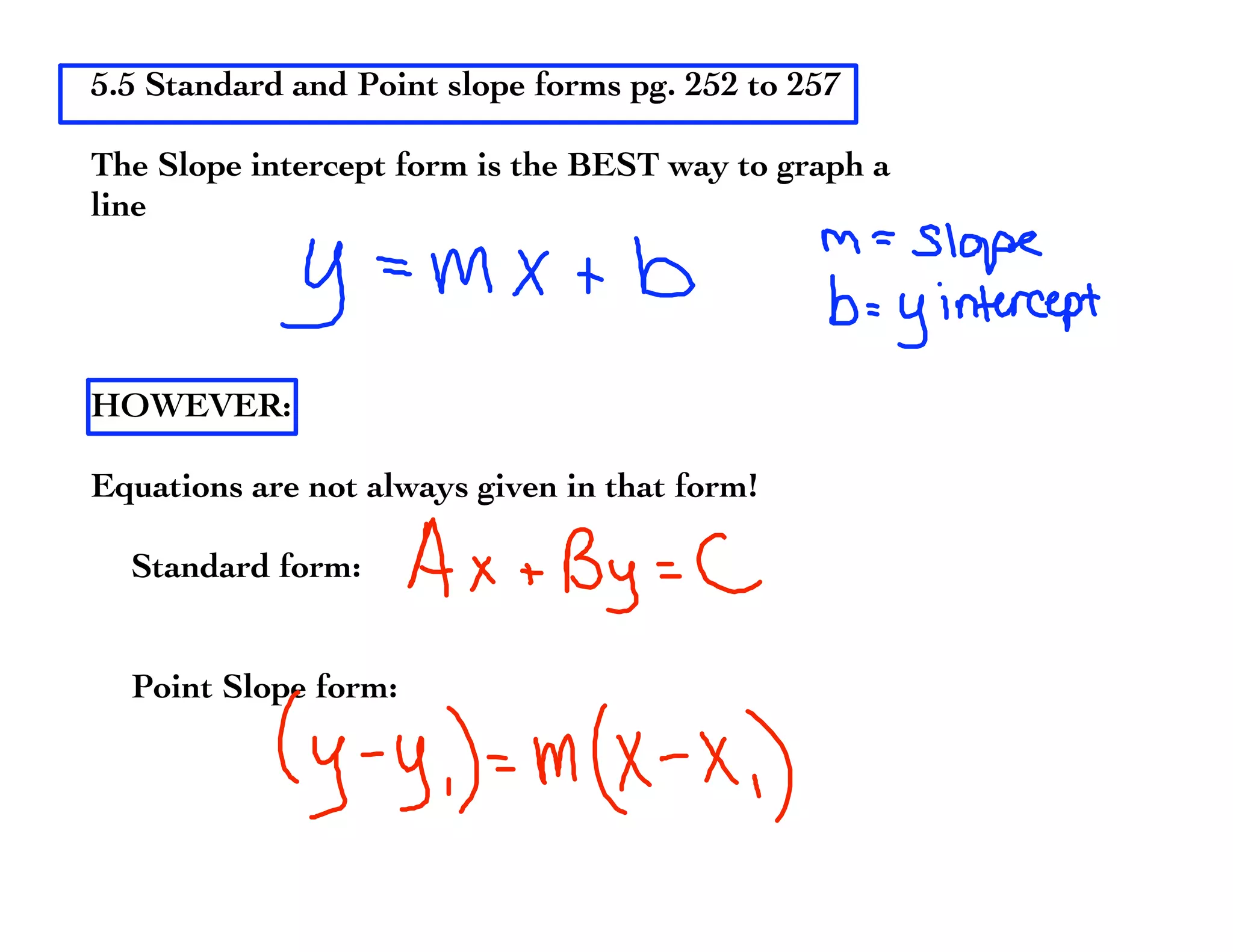 5.5 Point Slope and Standard Form | PDF