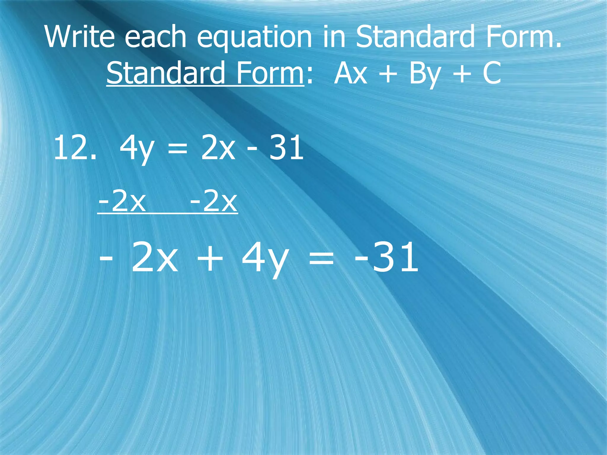 5.5 Standard And Point Slope Forms | PPT