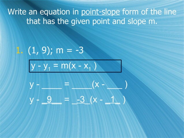 5.5 Standard And Point Slope Forms | PPT