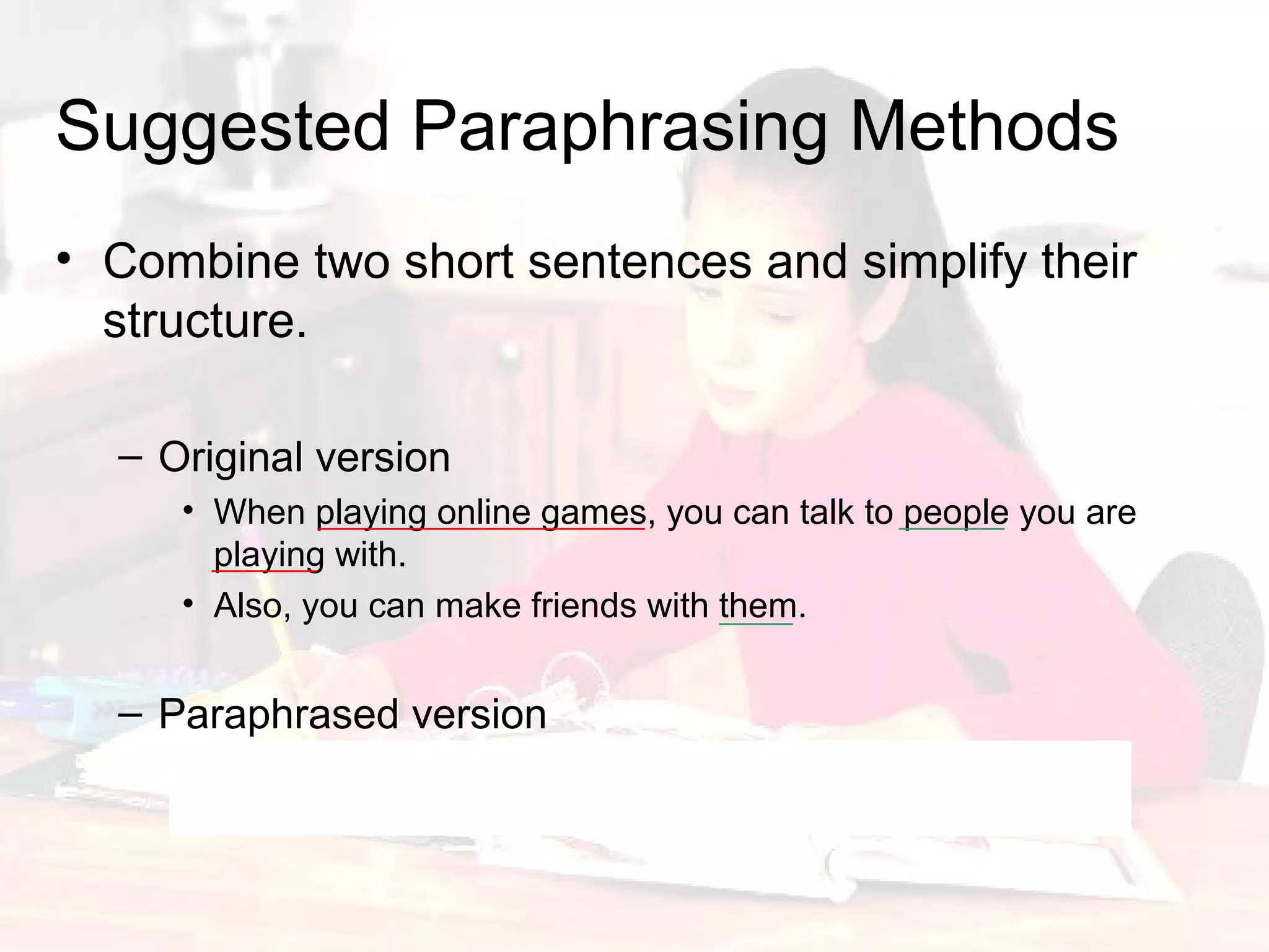 Paraphrasing Skills | PPT