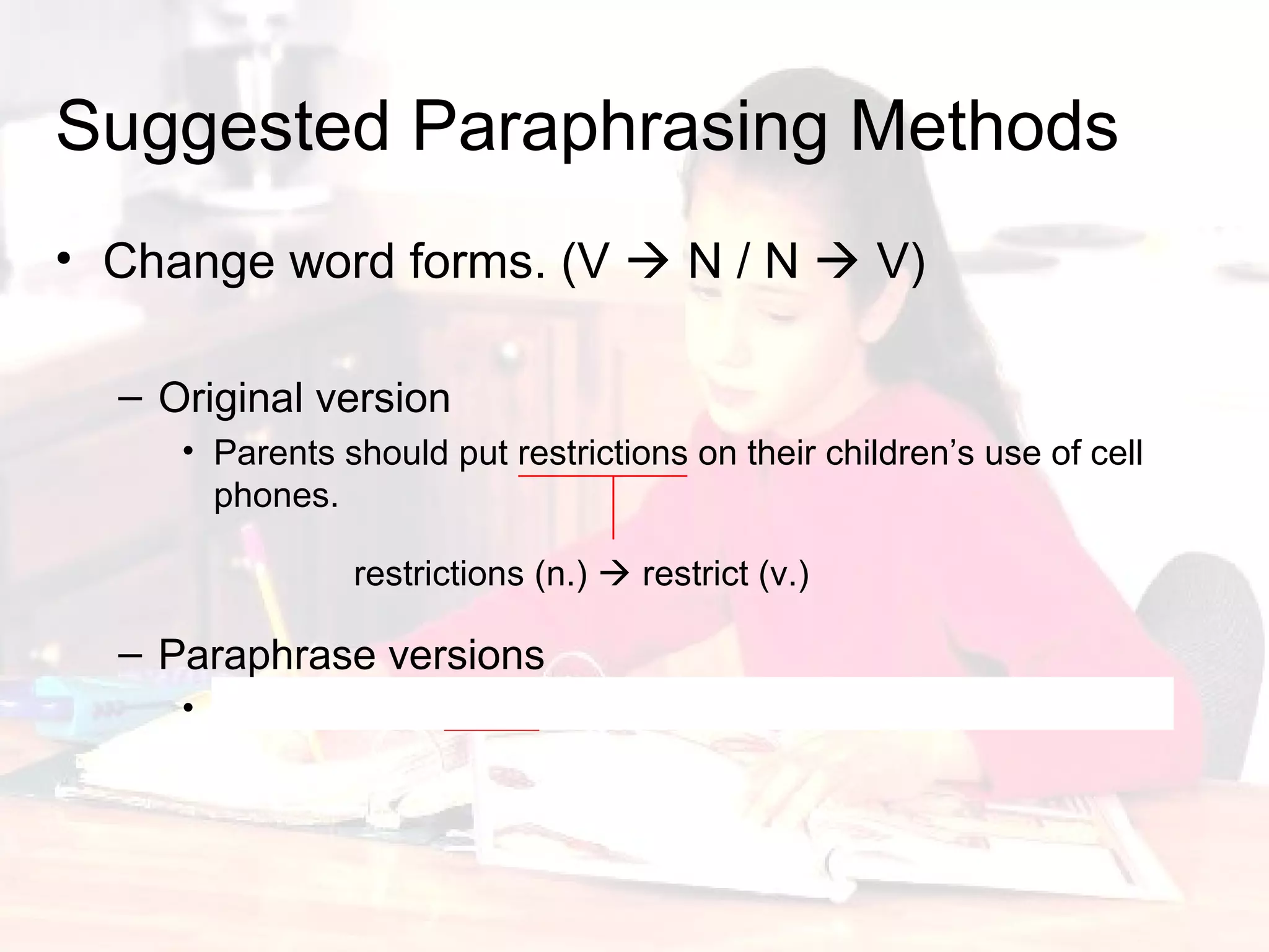 Paraphrasing Skills | PPT