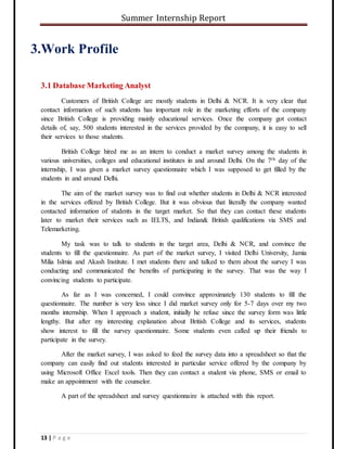 Summer Internship Report | DOCX