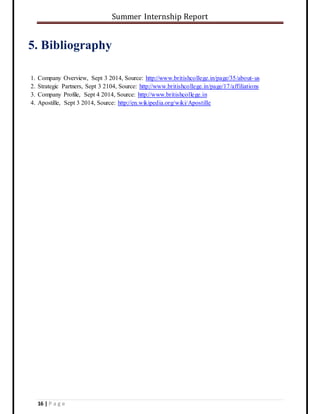 Summer Internship Report | DOCX