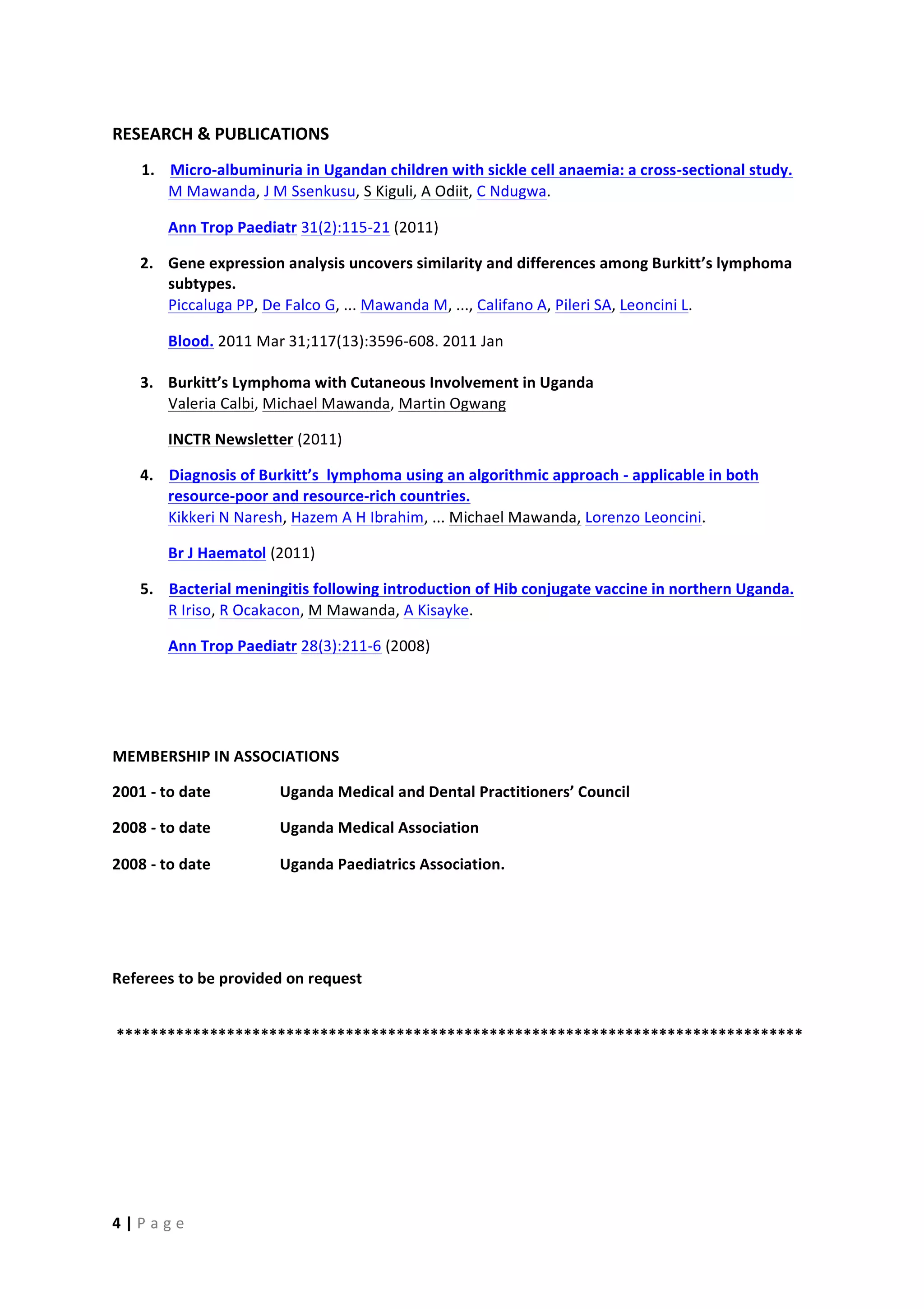 RESUME. Michael P Mawanda | PDF