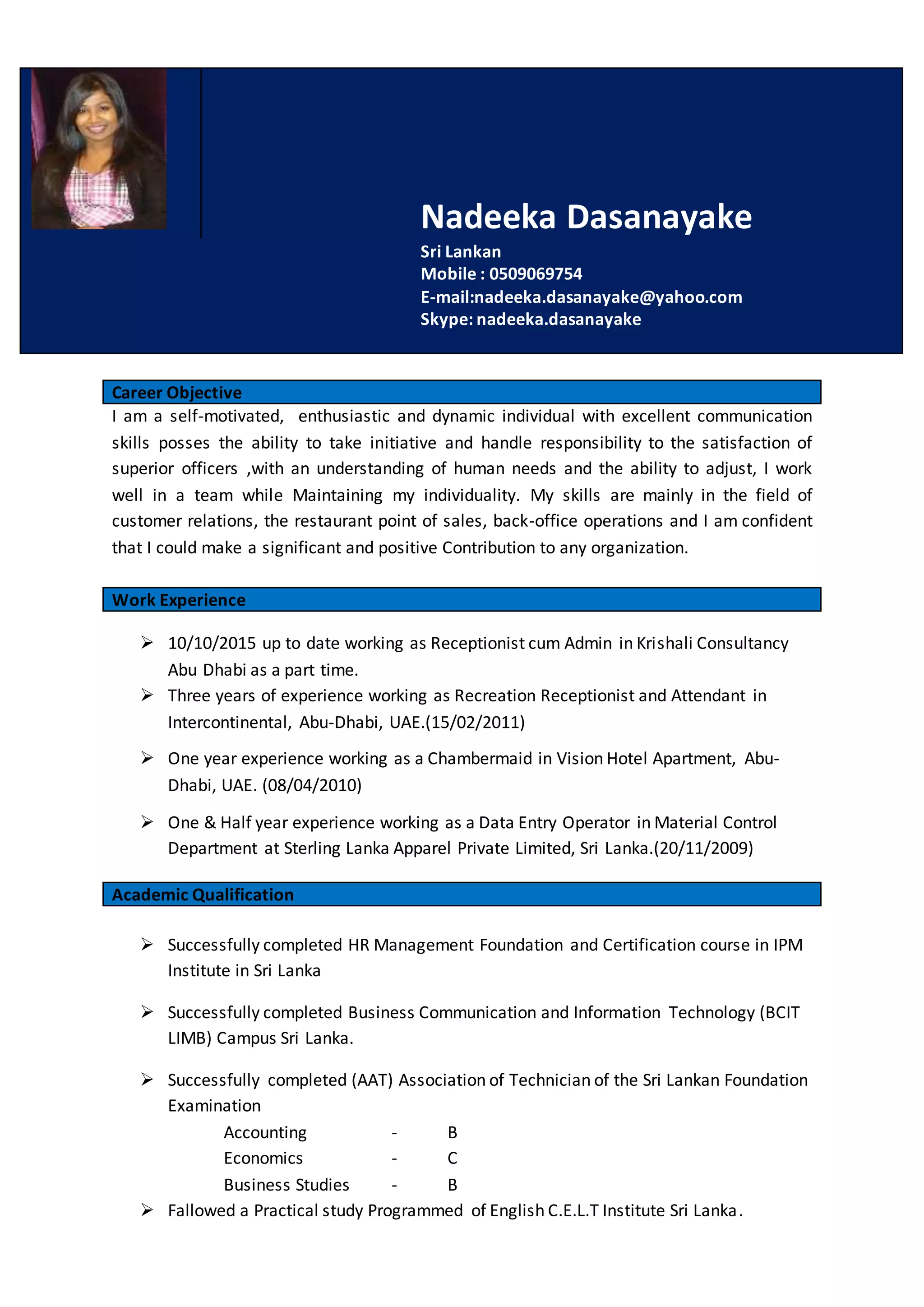 nadeeka cv 2015 | DOCX