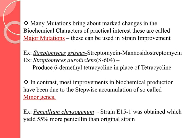 strain improvement techniques | PPTX | Biotech and Biomedical Industry ...