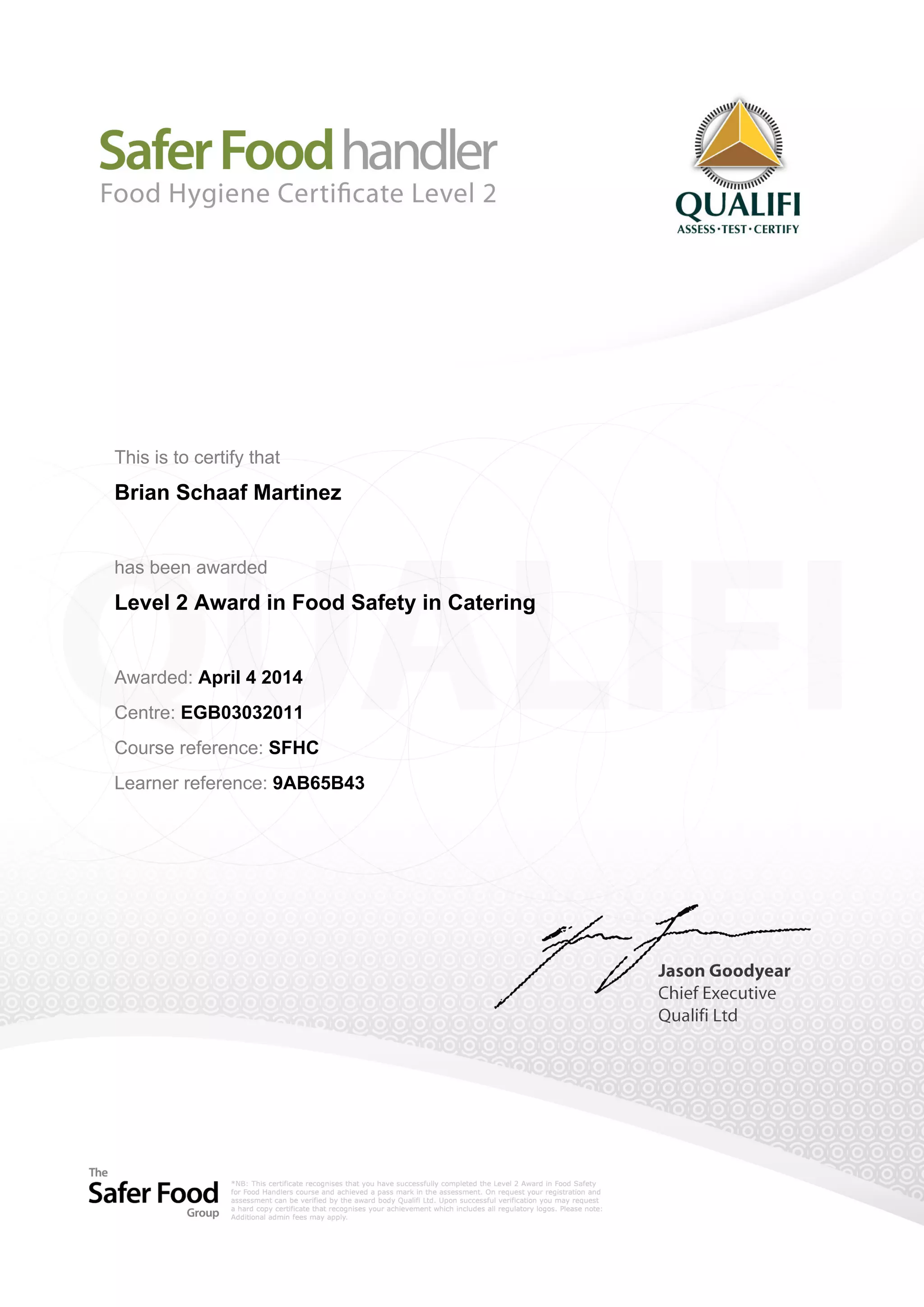 Food hygiene ceritificate | PDF