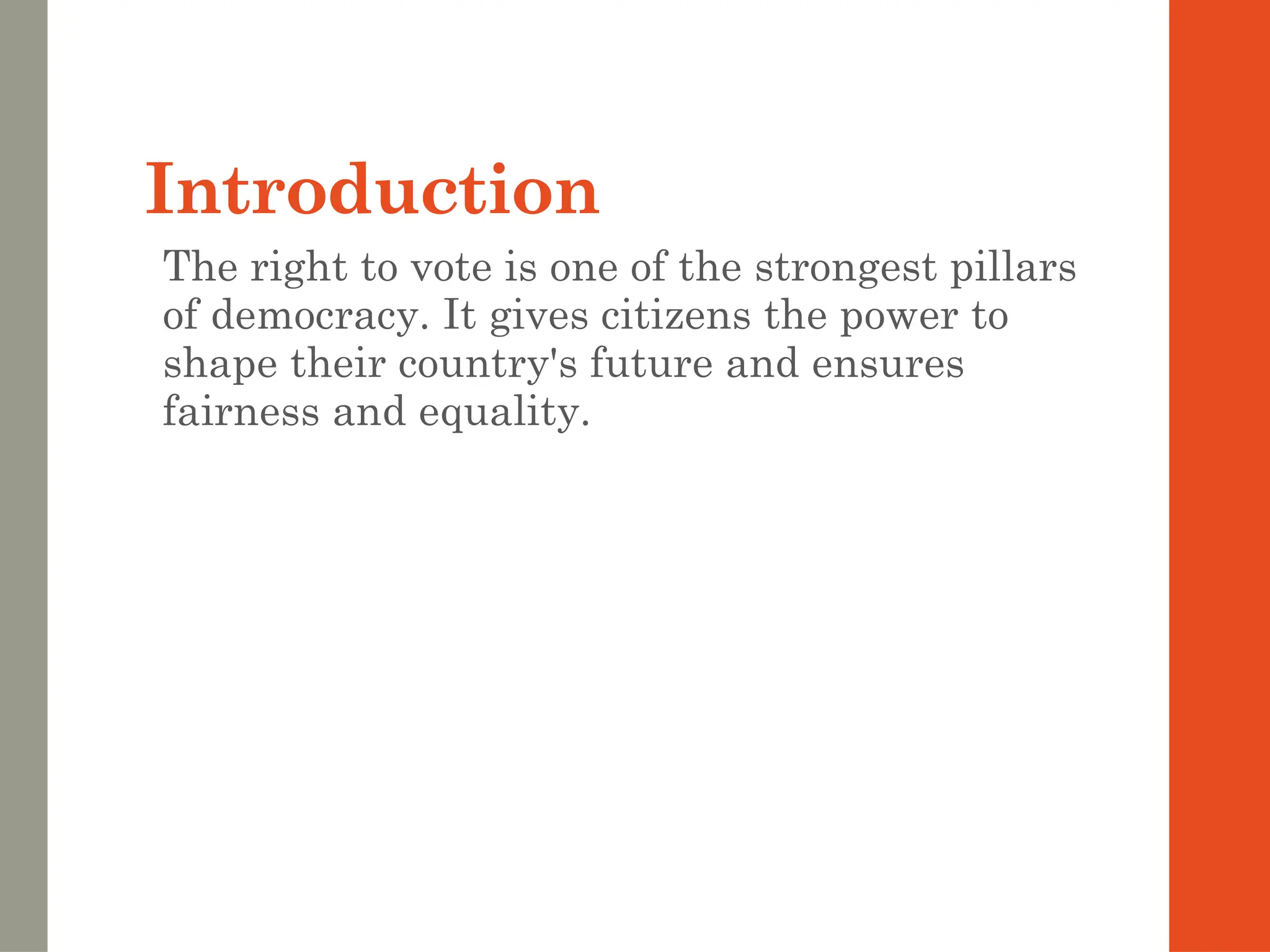 Right to vote and importance of political participation | PPTX