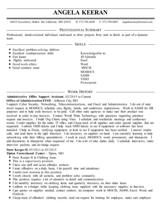 ANGELA KEERAN Resume 1 | PDF