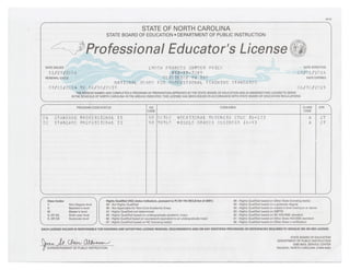 NC Teacher License | PDF