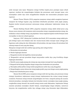 STRATEGIC MANAGEMENT : ANALISIS SWOT PT SUCACO Tbk. Harits Mufqi Arief ...