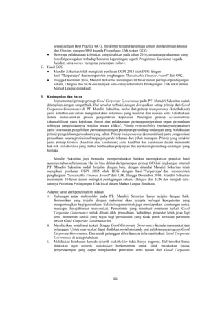 PENERAPAN GOOD CORPORATE GOVERNANCE PADA PT. MANDIRI SEKURITAS | PDF