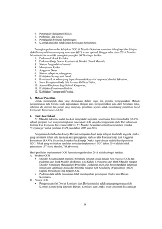 PENERAPAN GOOD CORPORATE GOVERNANCE PADA PT. MANDIRI SEKURITAS | PDF