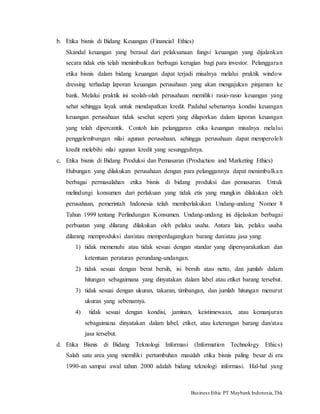 Business Ethic (PT Maybank Indonesia, Tbk) | PDF