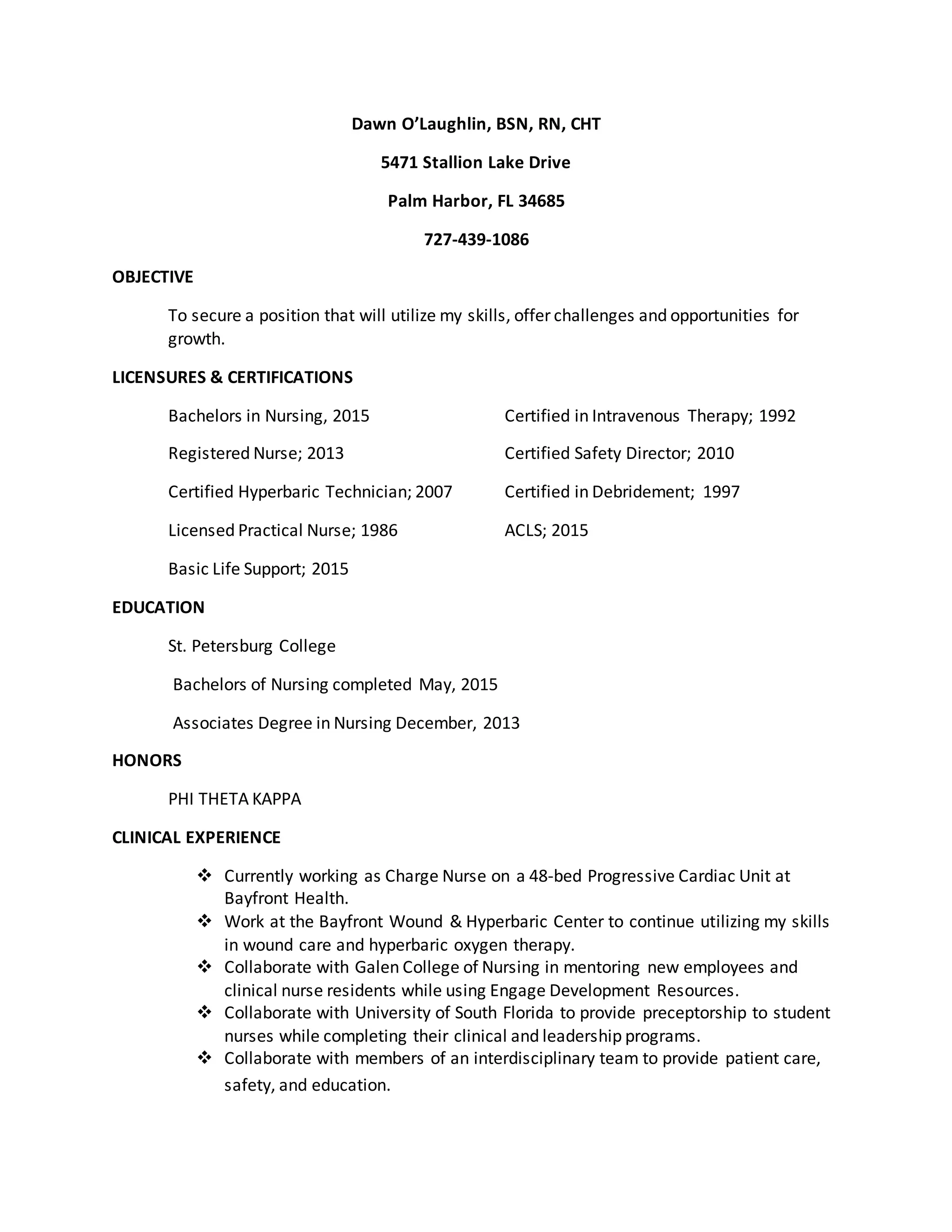 resume dawn 2016 | DOCX