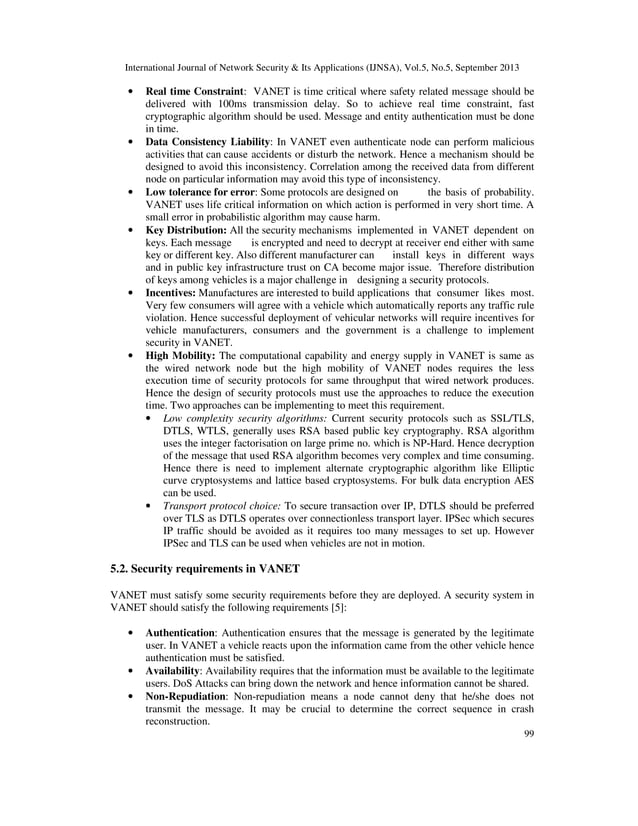 SECURITY CHALLENGES, ISSUES AND THEIR SOLUTIONS FOR VANET | PDF