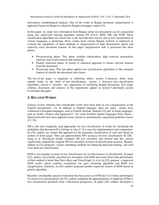 SUPERVISED LEARNING METHODS FOR BANGLA WEB DOCUMENT CATEGORIZATION | PDF