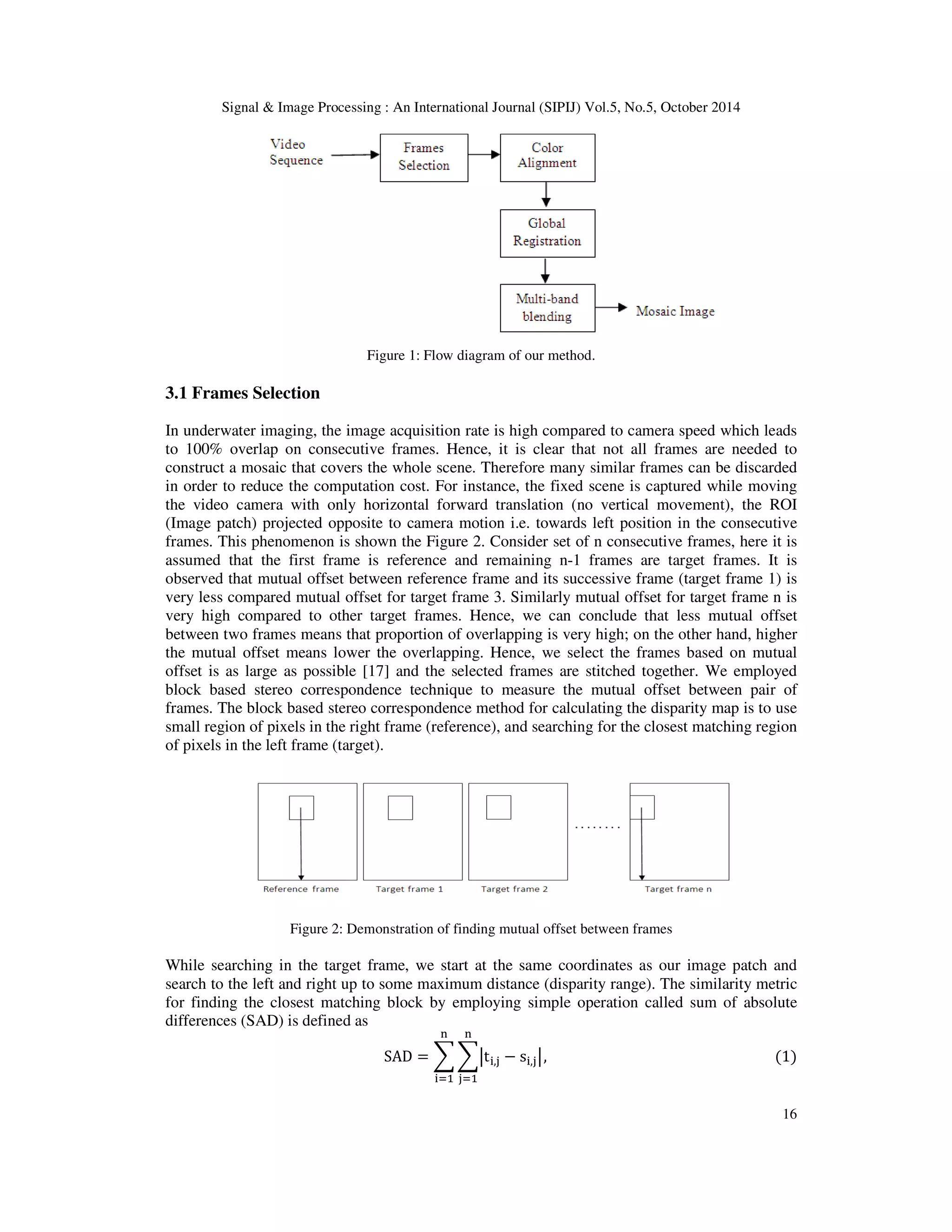 Parallax Effect Free Mosaicing of Underwater Video Sequence Based on Texture Features | PDF