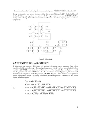 Energy Efficient Full Adder Cell Design with Using Carbon Nanotube ...