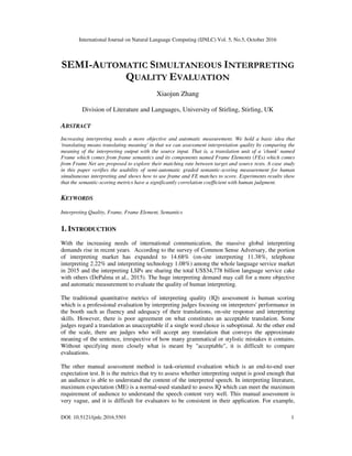 SEMI-AUTOMATIC SIMULTANEOUS INTERPRETING QUALITY EVALUATION | PDF | Computer Software and ...