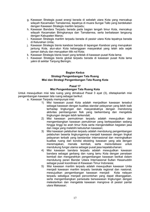 rancangan perda rtrw 2010-2030 makassar | PDF