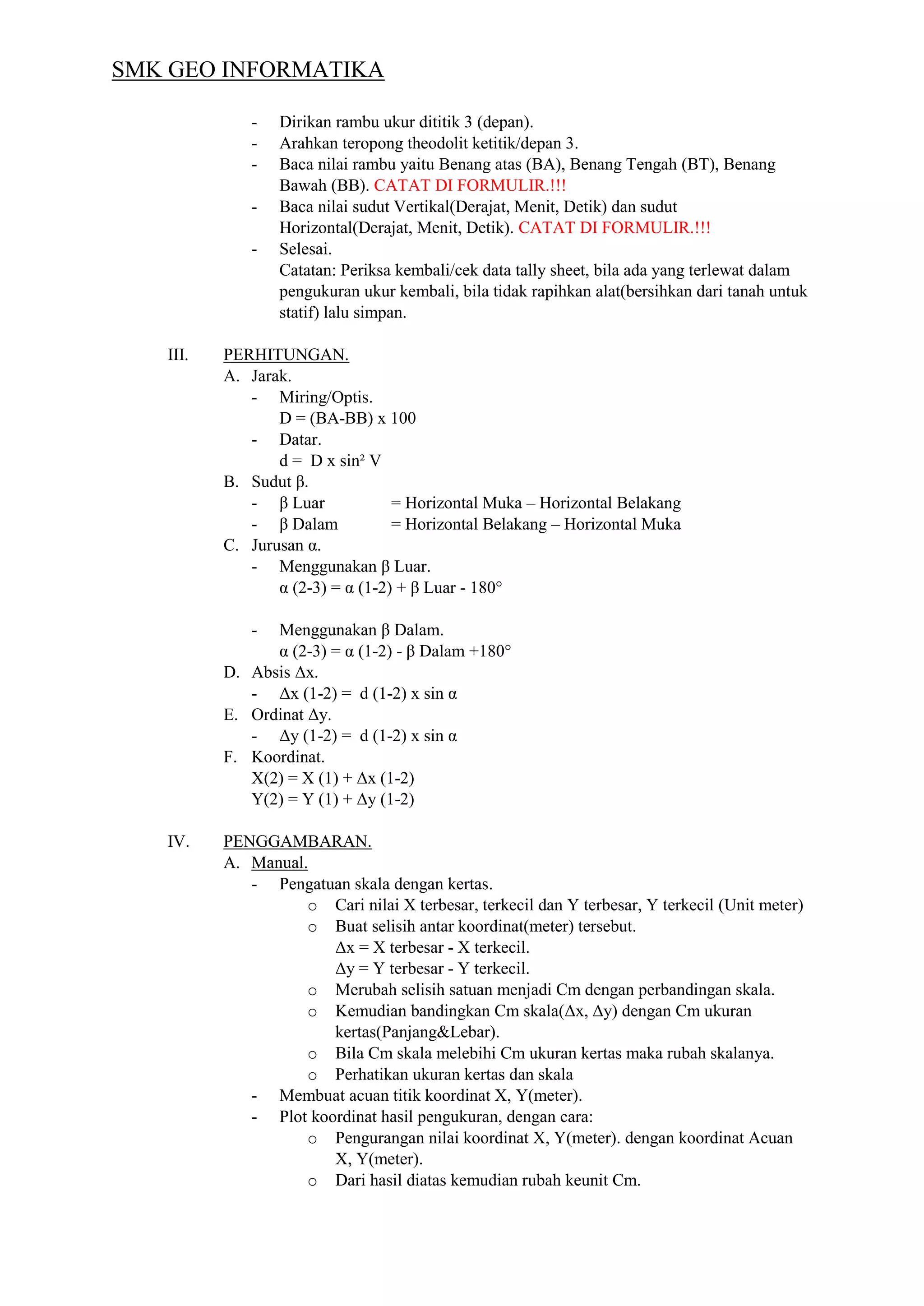 PENGUKURAN KERANGKA HORIZONTAL_2 | PDF