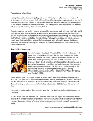 A Study Guide to Hating Alison Ashley | DOCX