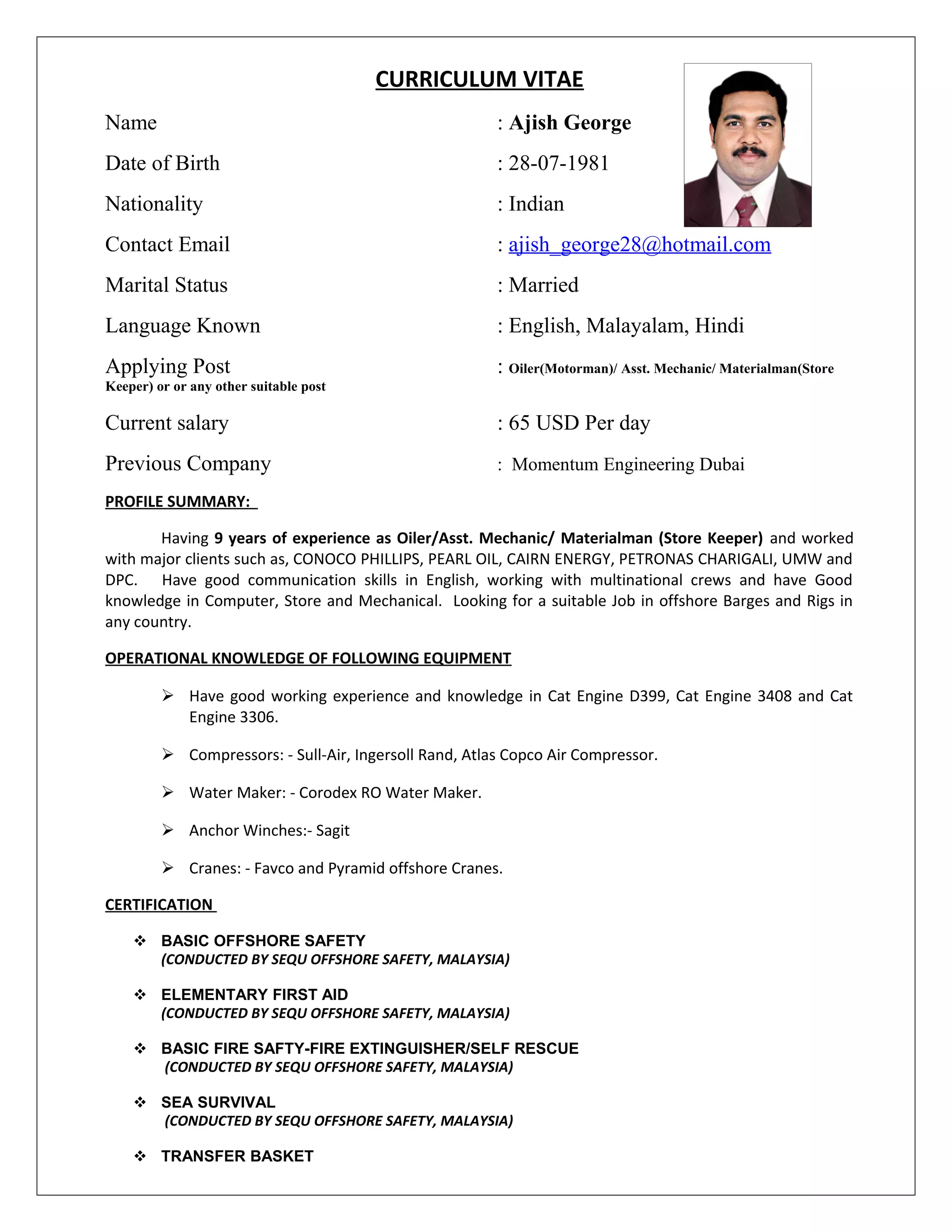 Resume - Ajish George | DOC