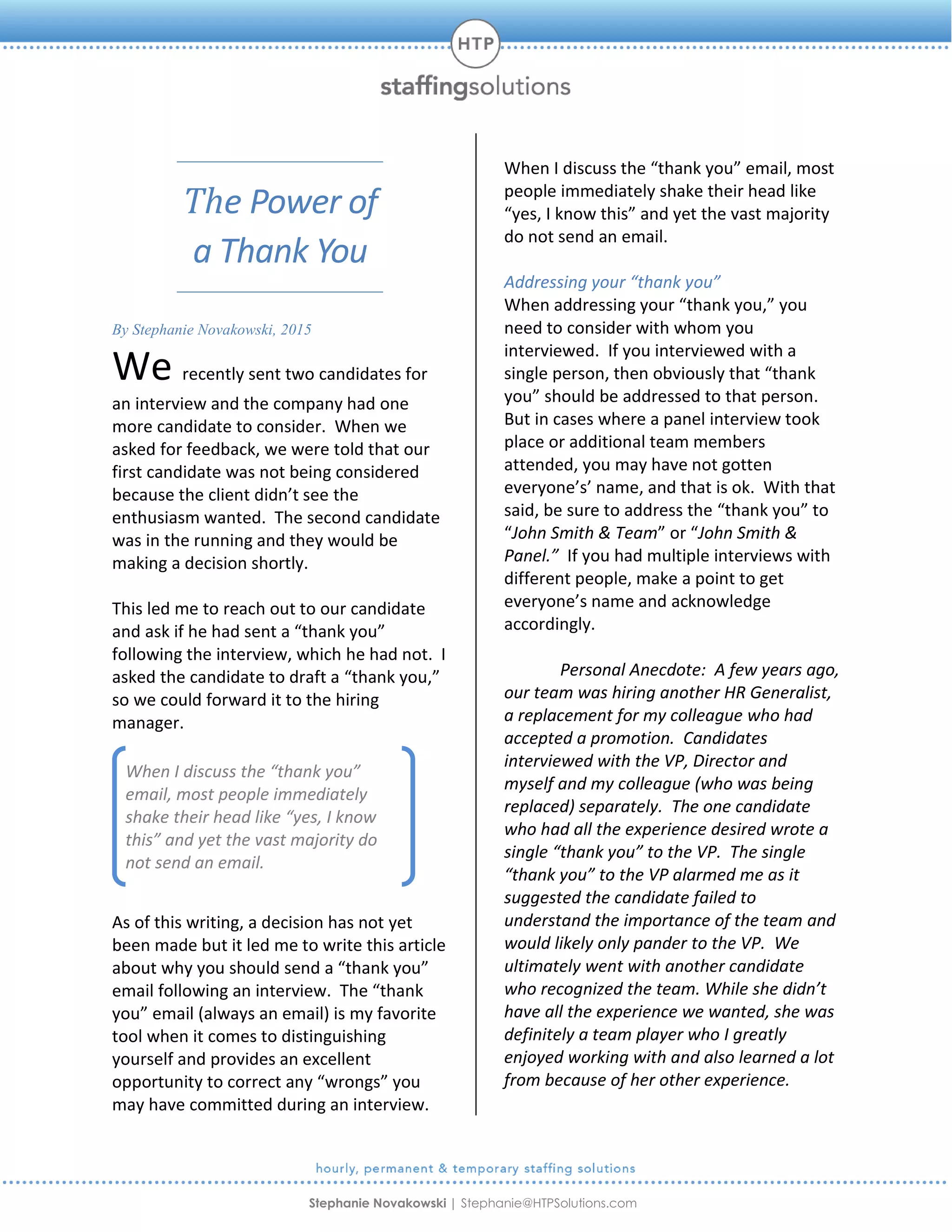 The Power of Thank You | PDF