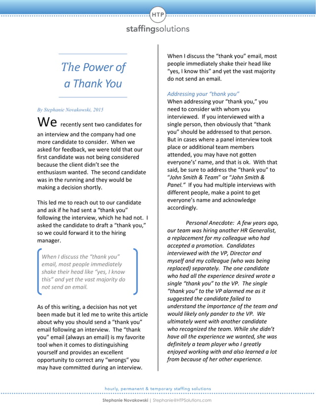 The Power of Thank You | PDF