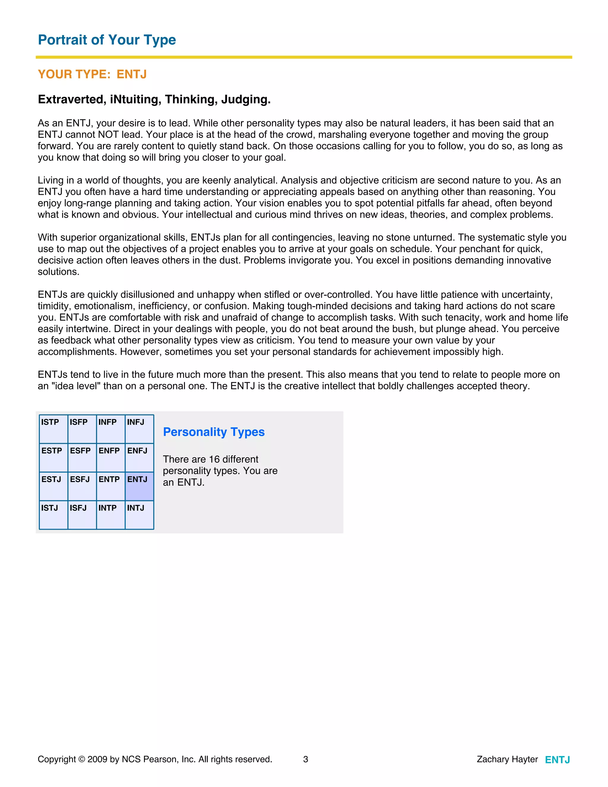 Golden Personality Profile | PDF | Medical Health