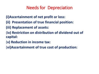 Depreciation, Reserve & Provisions - Dr.J.Mexon | PPT
