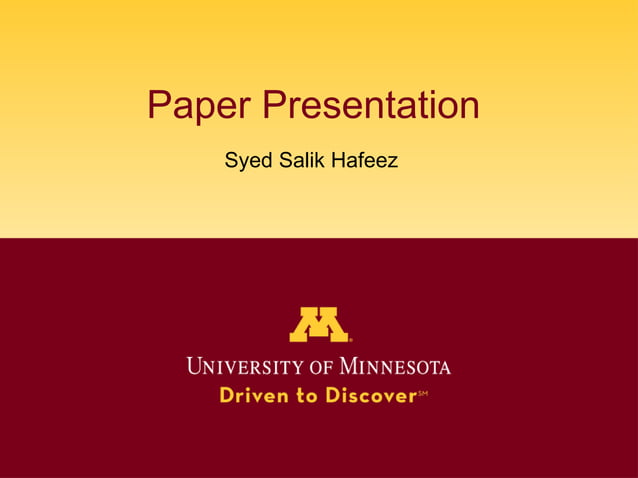Paper Presentation | PPT