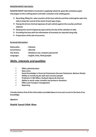 cv of shahid | DOCX