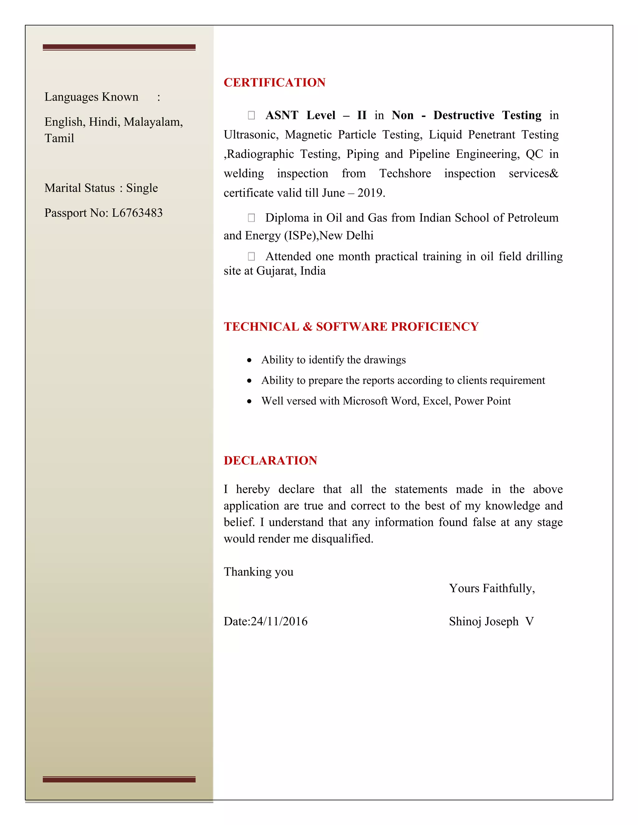 SHINOJ JOSEPH RESUME (2) | PDF