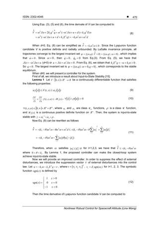 Nonlinear Robust Control for Spacecraft Attitude | PDF